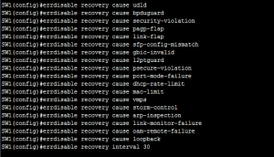 Errdisable reason and recovery procedure - GPON Solution