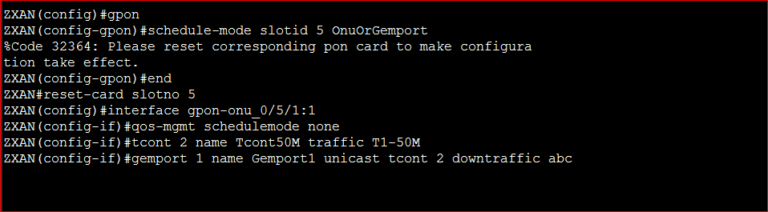 GEM Port Traffic Limit Configure in ZTE OLT - GPON Solution