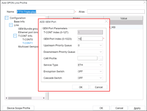 Line Profile Create by NCE-FAN NMS - GPON Solution